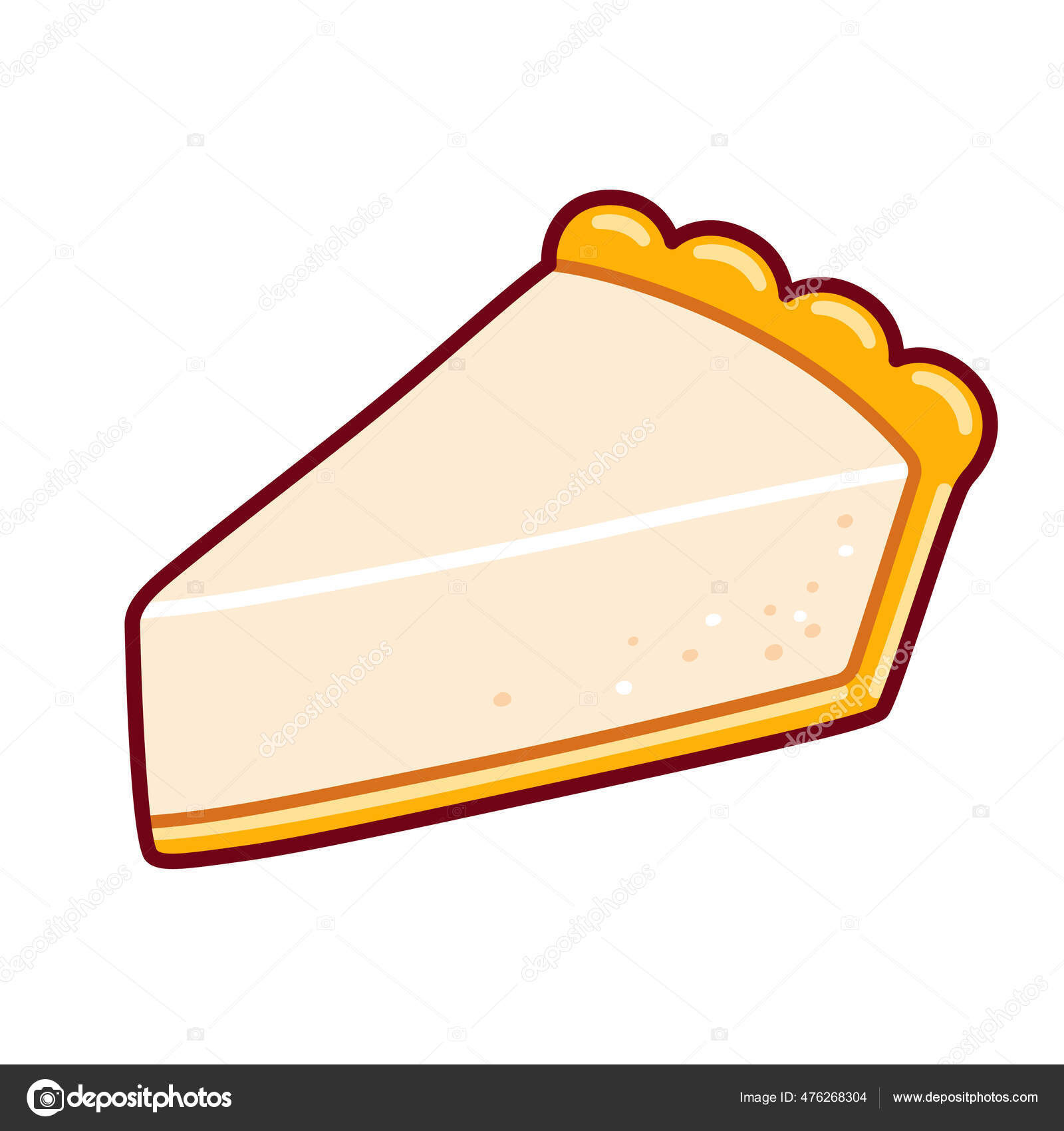 Desenhos Animados Cheesecake Slice Drawing Isolado Vetor Clip Arte ...