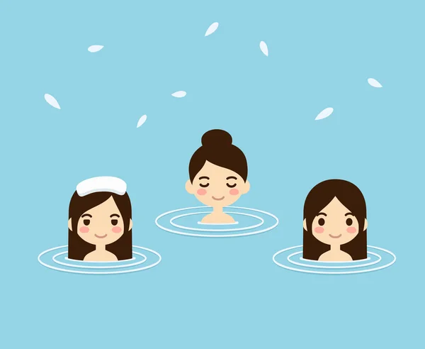 Cute Cartoon Woman Taking Bath Pretty Girl Relaxing Bathtub Vector ...
