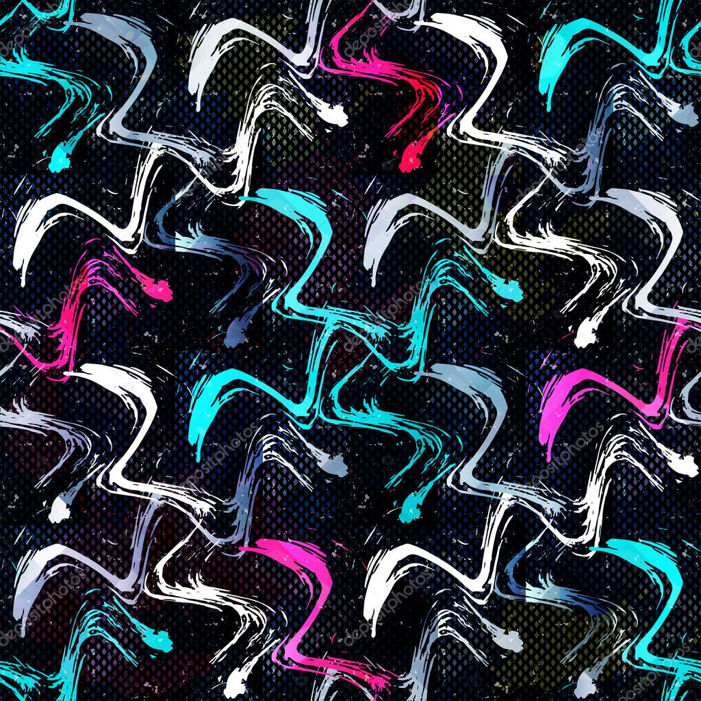 Grunge colored graffiti seamless pattern vector illustration Stock ...