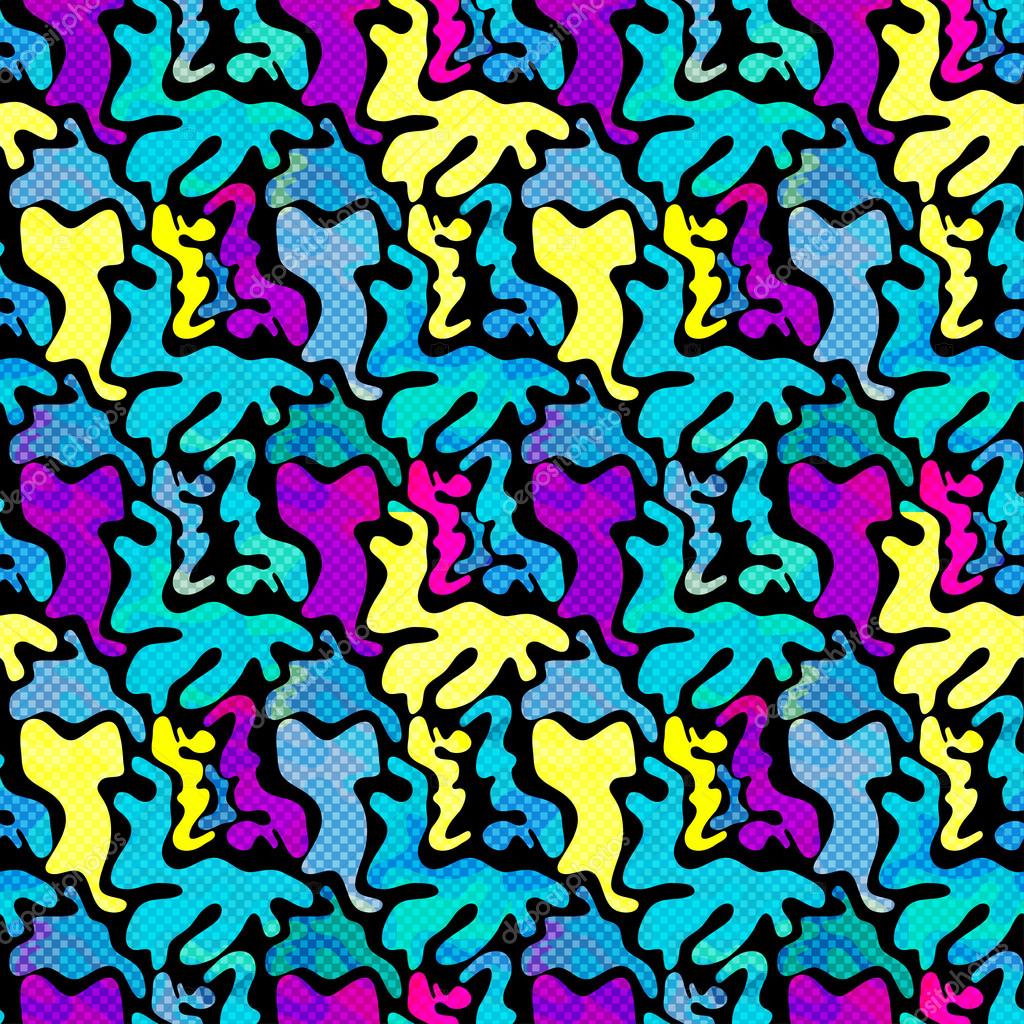 Bright geometric seamless pattern grunge effect Stock Vector Image by ...