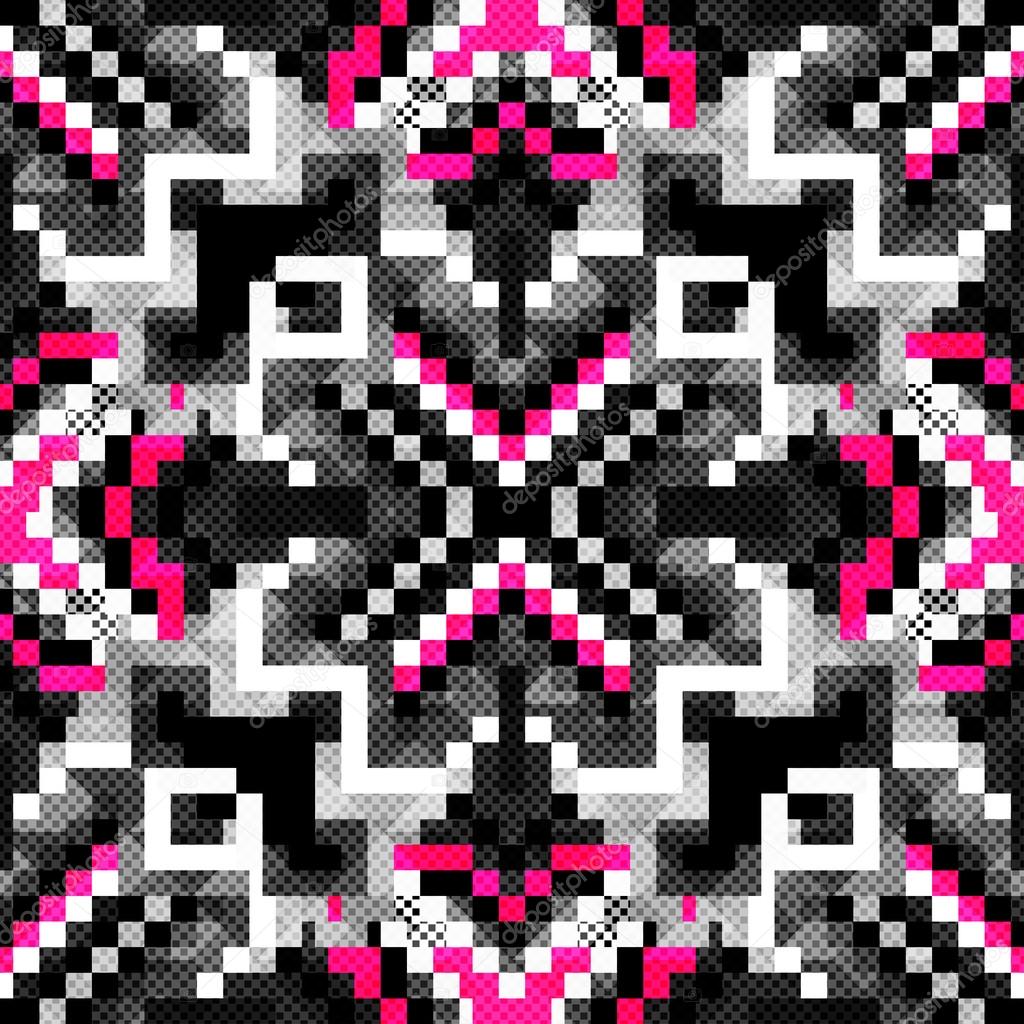 Small pixels colored geometric background seamless pattern vector ...