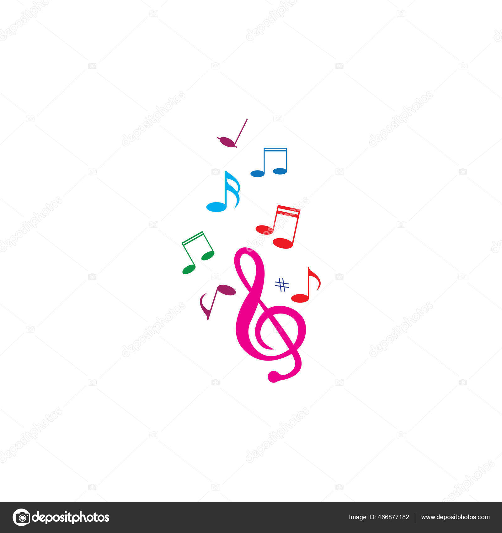 Nota Musical Icono Vector Diseño Ilustración Vector de stock #466877182 ...