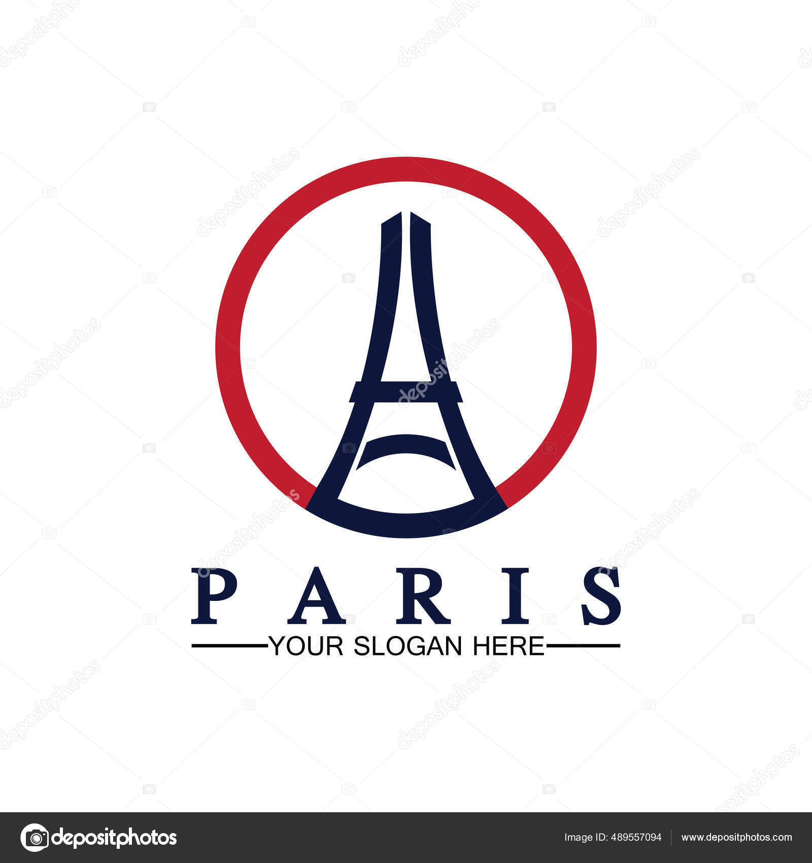 Paris Eiffel Tower Logo Vector Icon Illustrator Design Template Stock ...