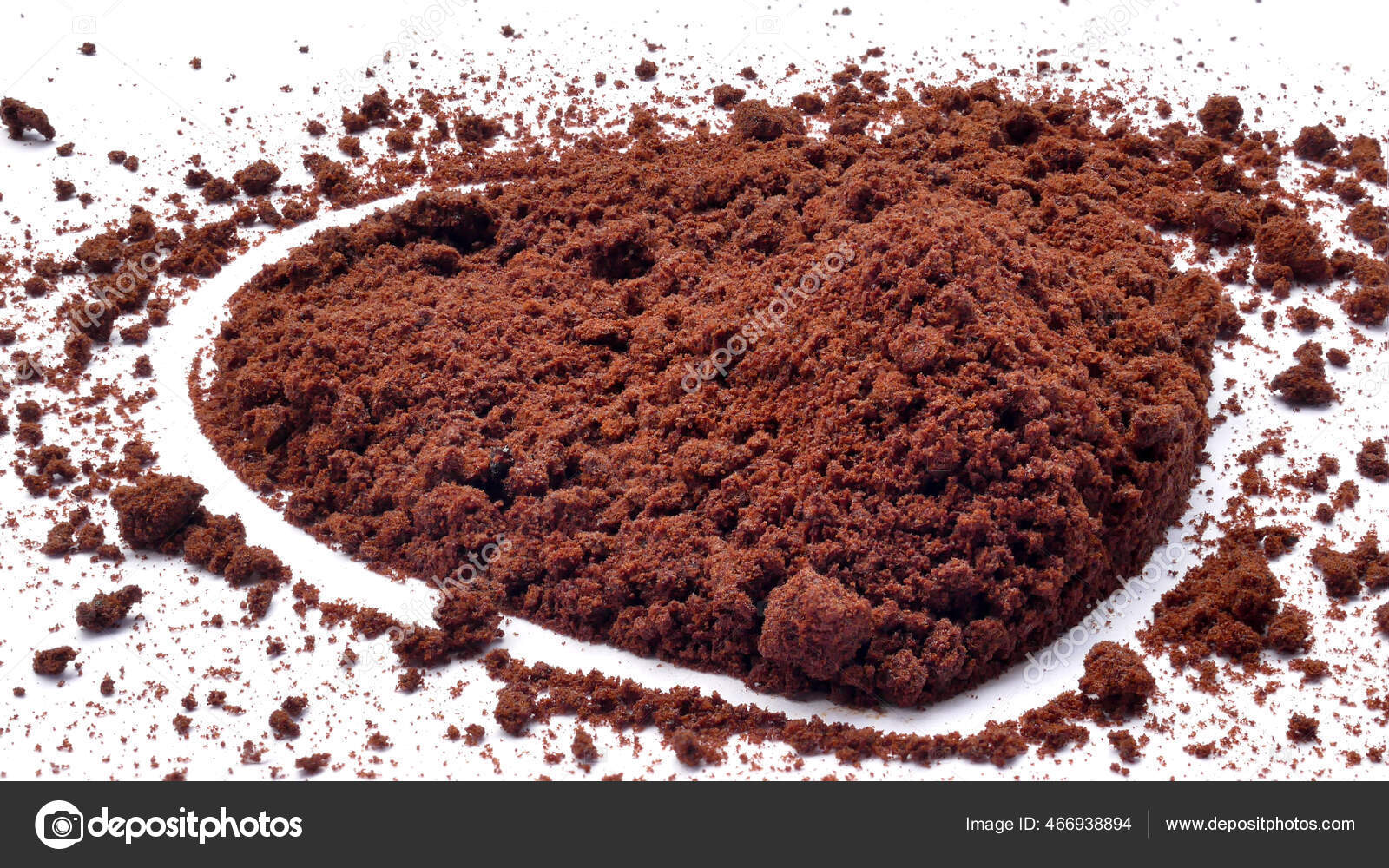 Coffee Chocolate Powder Ingredient Burst Isolated White Background ...