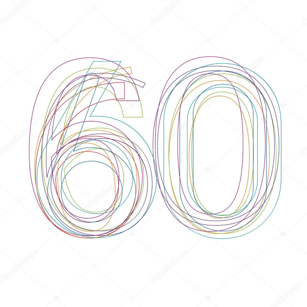Number 60 in outline — Stock Vector © LuckyTD #102890310
