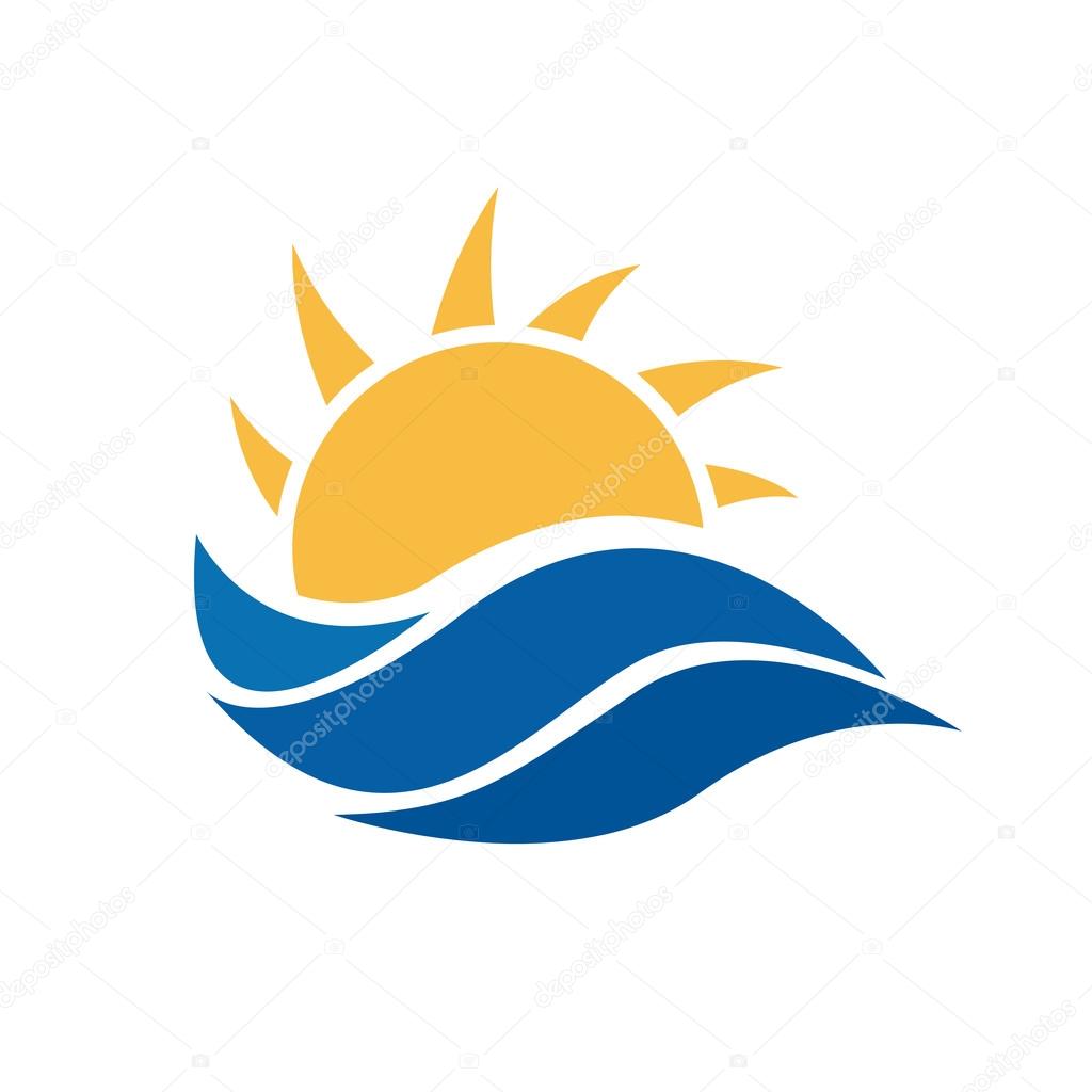 Vector símbolo sol y mar — Vector de stock © LuckyTD #109897588