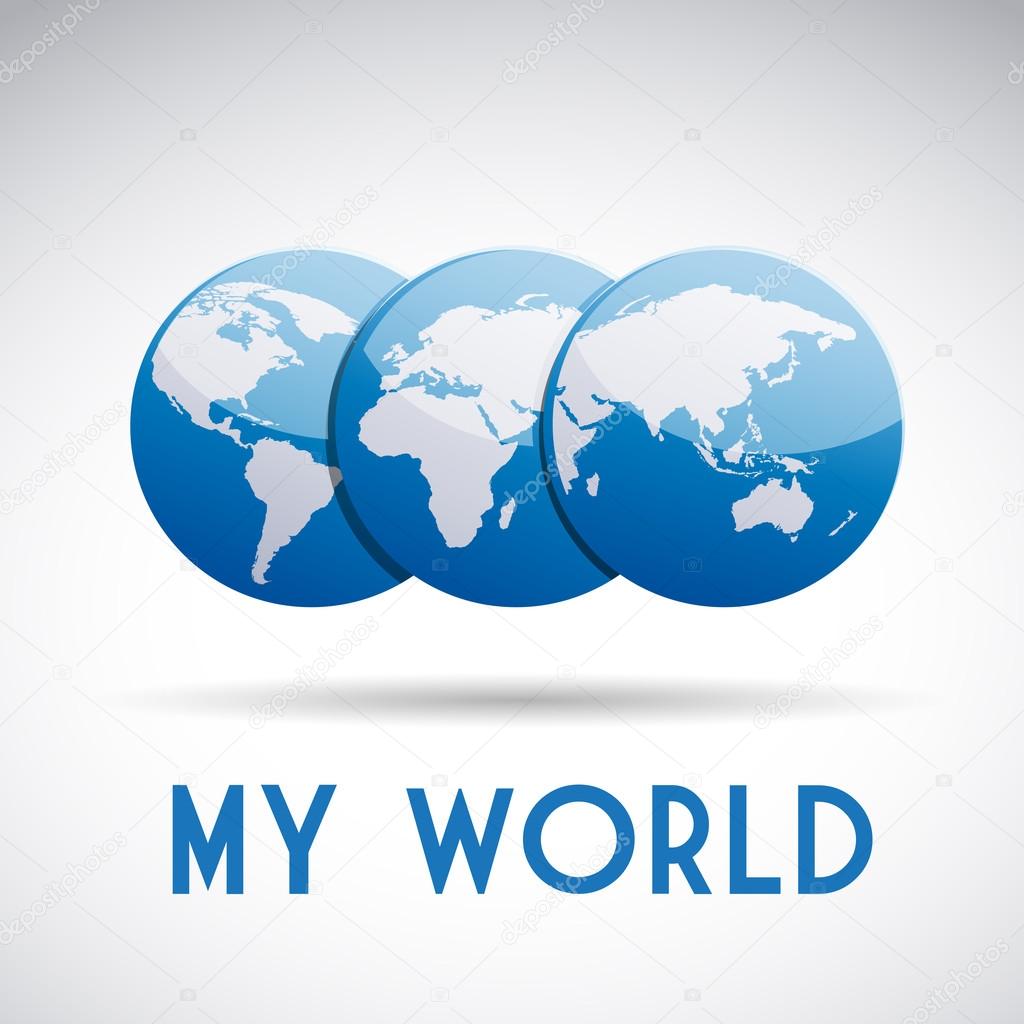 Vector sign world in three circles Stock Vector Image by ©LuckyTD ...