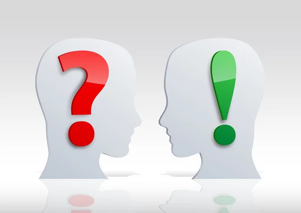 Vector illustration Concept of doubt and certainty — Stock Vector ...