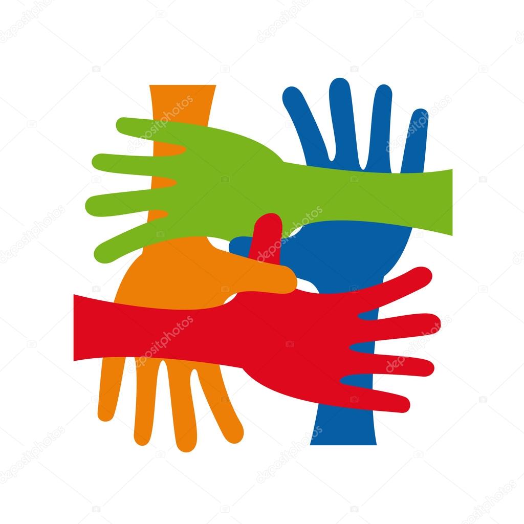 Lavoro di squadra, mani incrociate — Vettoriali Stock © LuckyTD #75832067