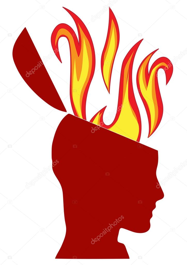 Vector sign head on fire Stock Vector Image by ©LuckyTD #86022170