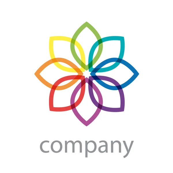 Rainbow flower logo Vector Art Stock Images | Depositphotos