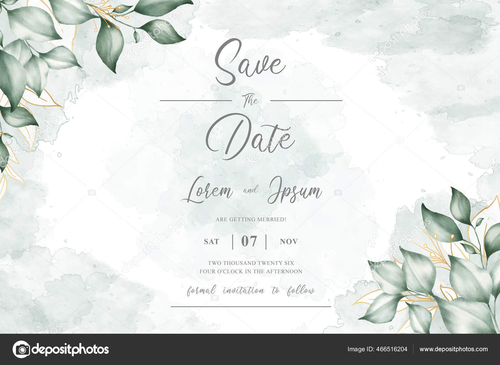 Greenery Watercolor Floral Frame Template Stock Vector by ©federiqoend ...