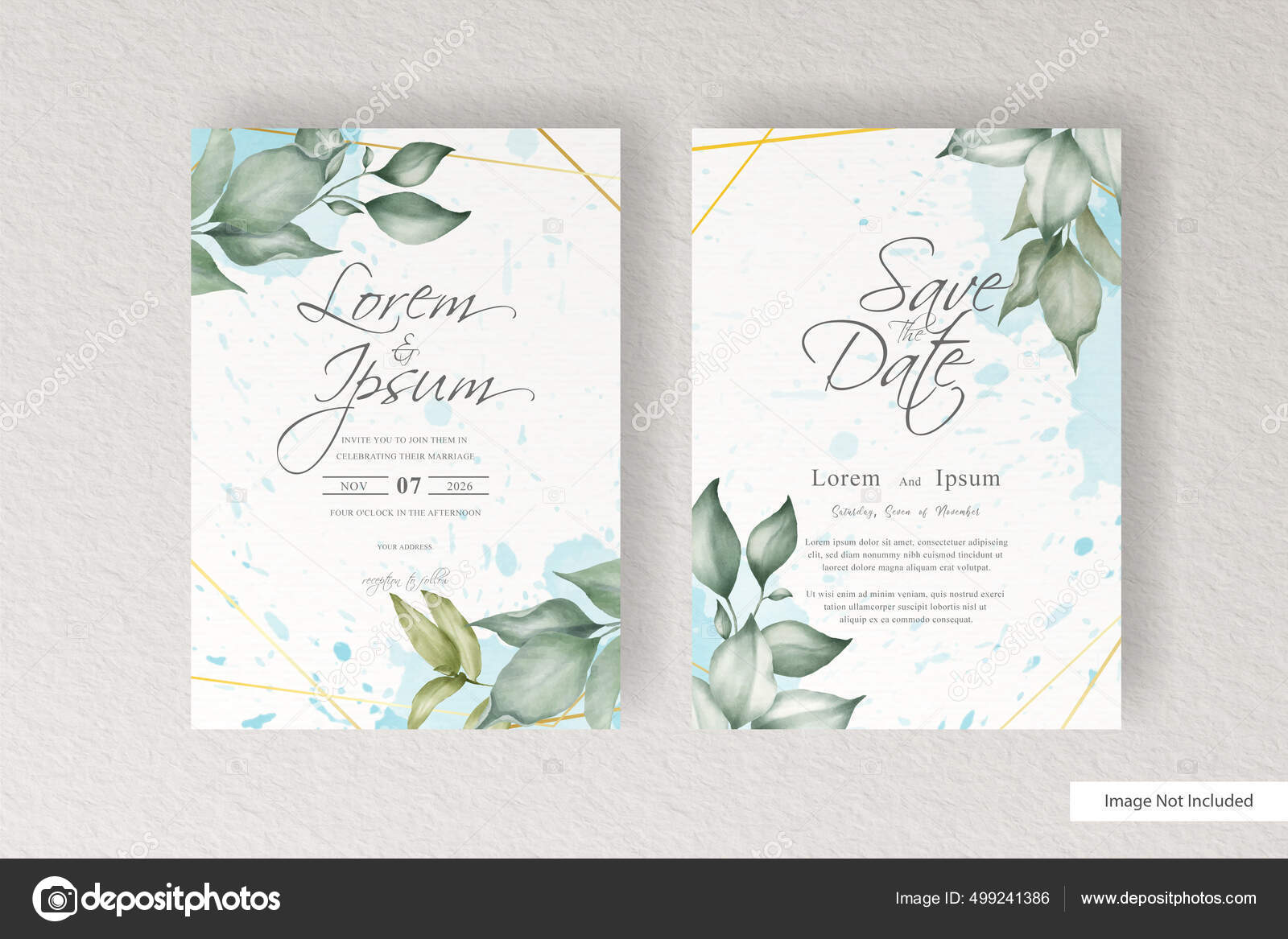 Modelo Conjunto Cartão Convite Casamento Editável Vetor de ©federiqoend ...