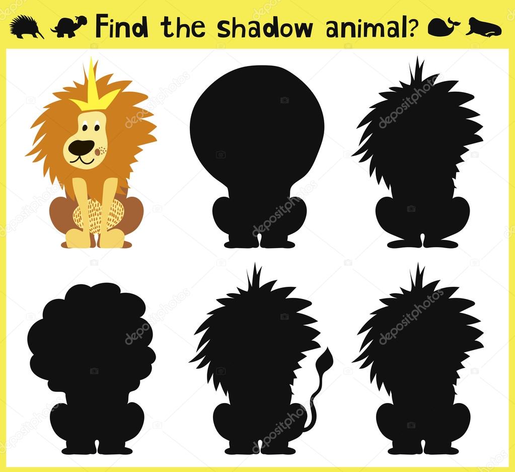 Childrens developing game to find an appropriate shadow animal of the ... Childrens developing game to find an appropriate shadow animal of the ...