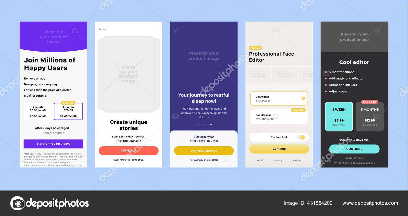 Price Table Concept Pricing Subscription Plan Mobile Application ...