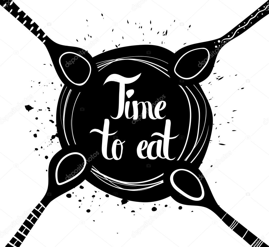 Poster on white background time for food Stock Vector Image by ©Alyonka ...