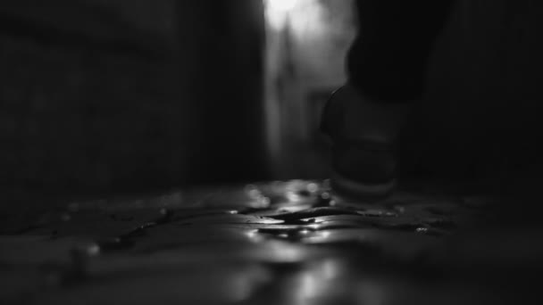 Alone walk away in darkness — Stock Video © Myvisuals #75909007