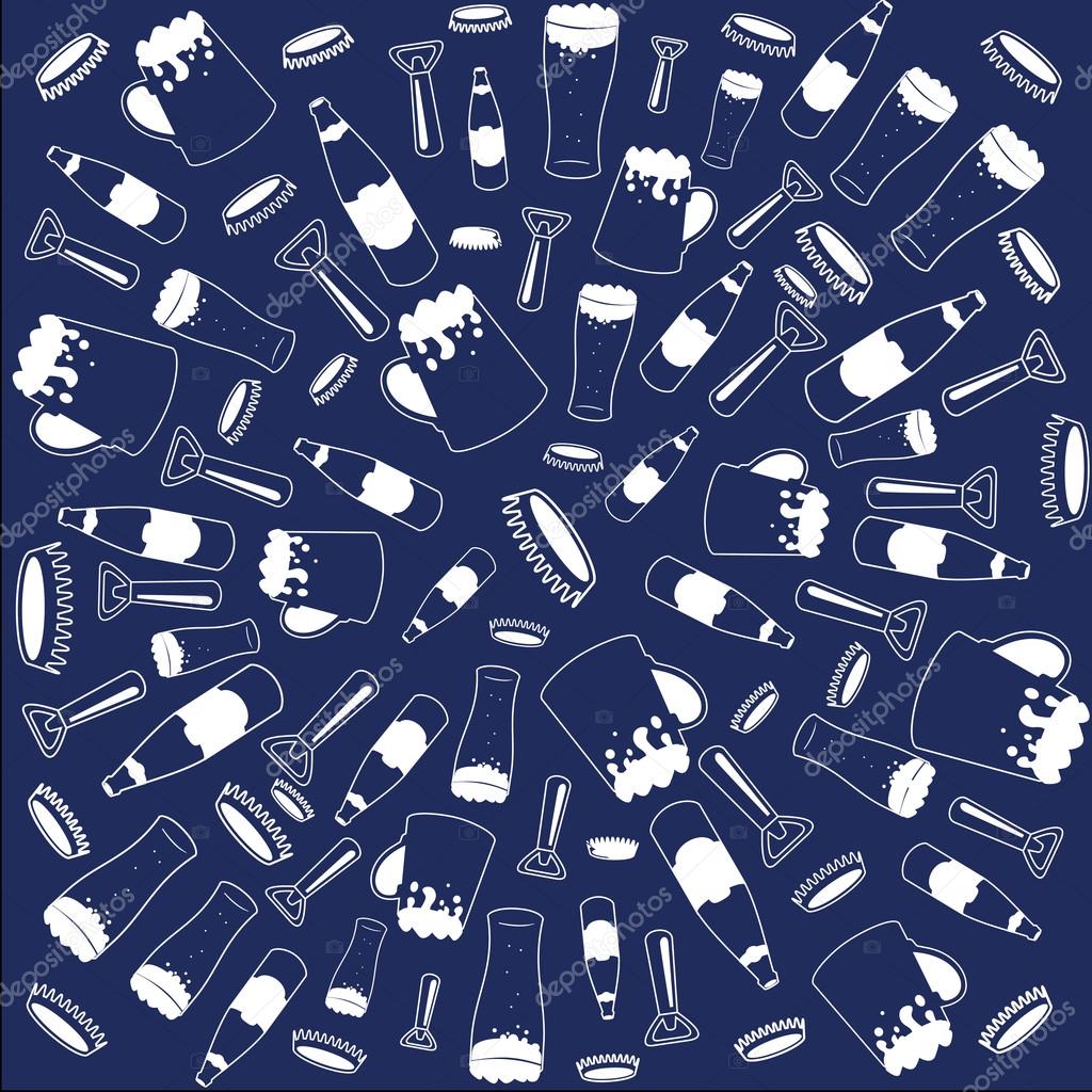 Beer Bottle Pattern — Stock Vector © ne2pi #75718203