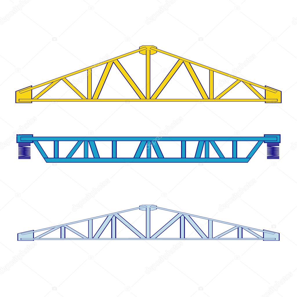Icono monocromo conjunto con estructuras de acero Vector de stock por ...