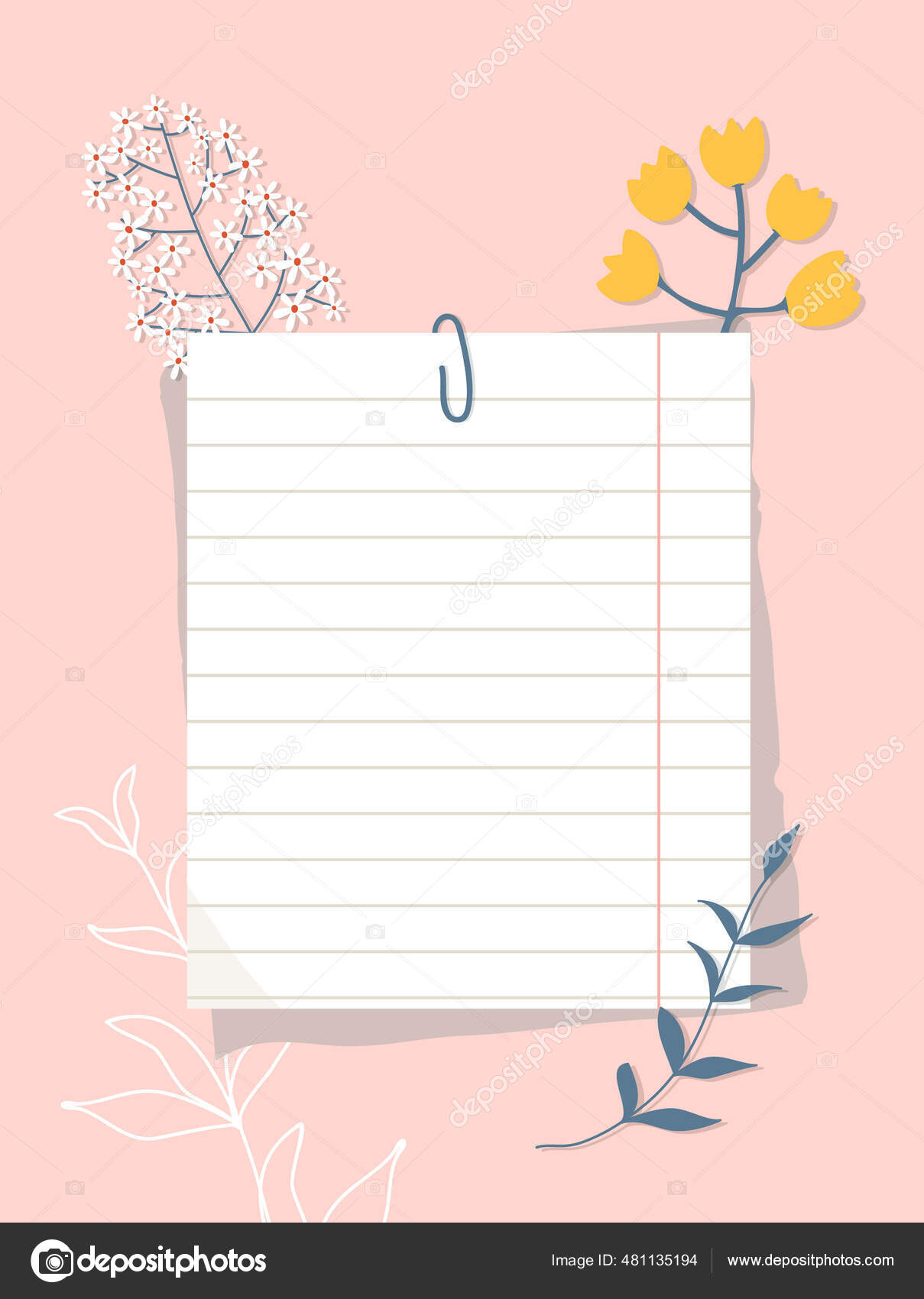 Pink Note Paper Background