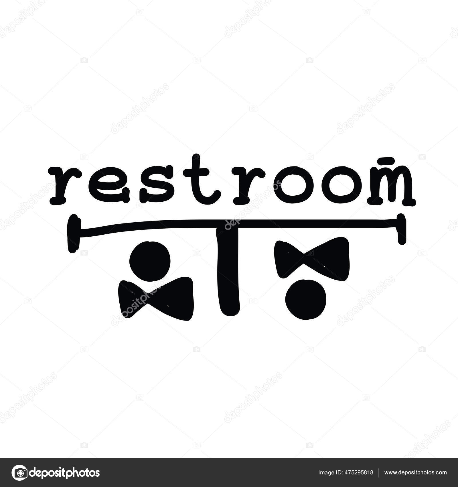 Simple Restroom Lettering Vector Illustration Stock Vector by ...