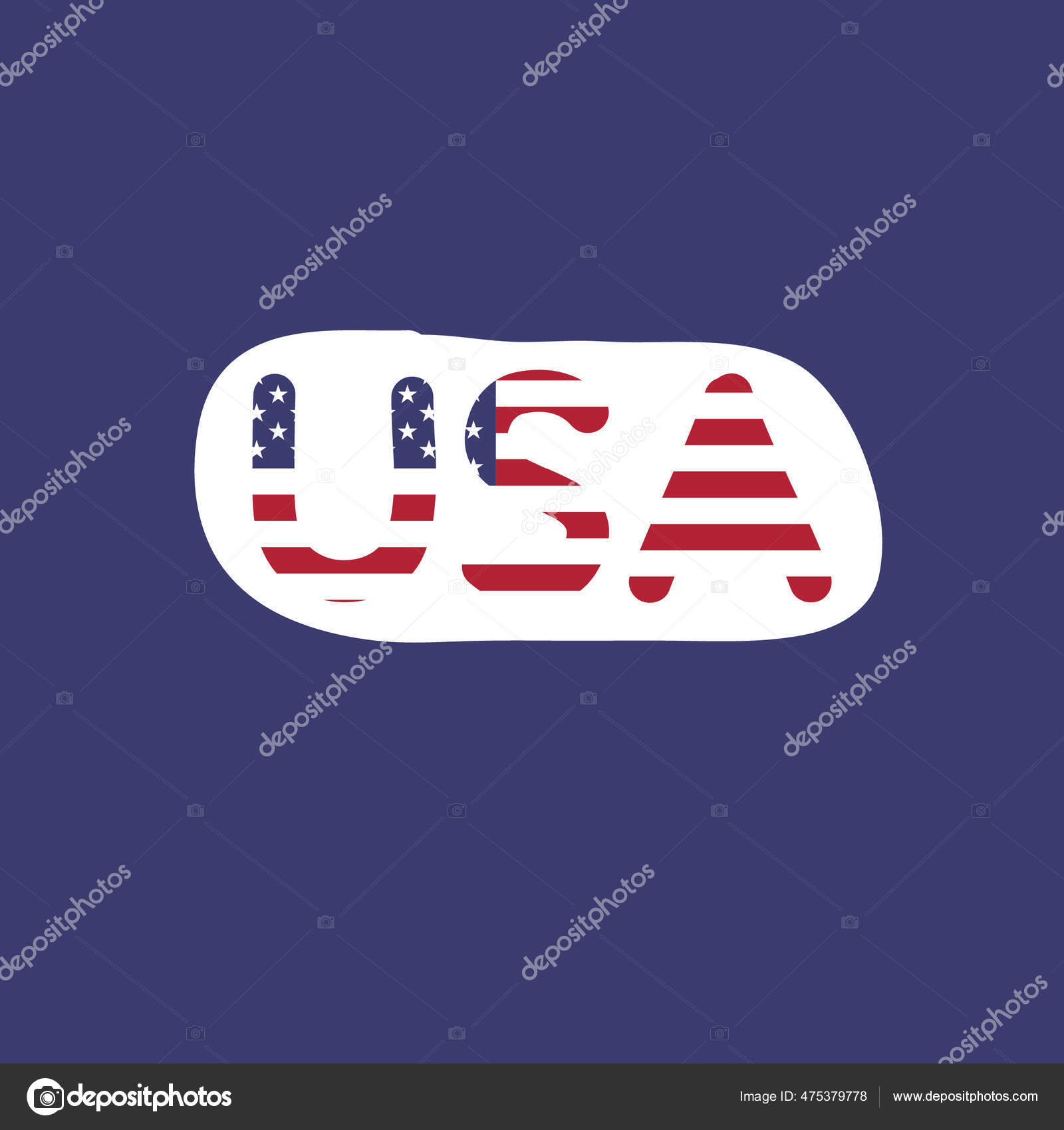 Vector Sticker Usa Lettering Flag Stock Vector by ©VeronikaM 475379778