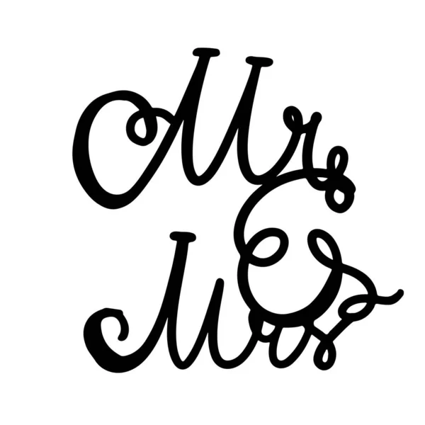 Mrs Black Lettering White Background Stock Vector by ©VeronikaM 475379888