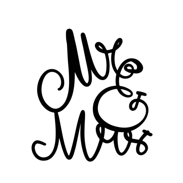 Mrs Black Lettering White Background Stock Vector by ©VeronikaM 475379888