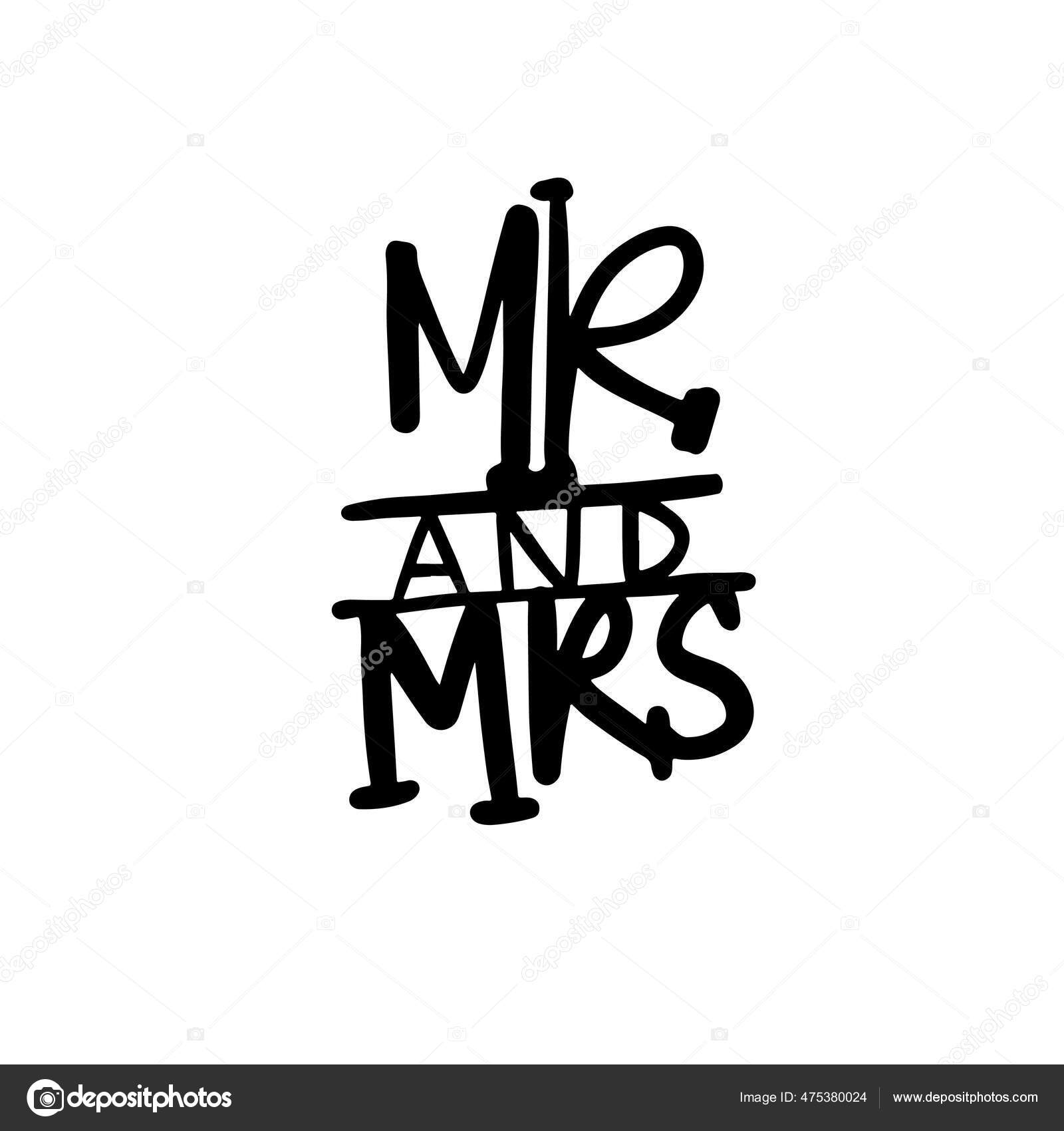 Mrs Black Lettering White Background Vector de stock por ©VeronikaM ...