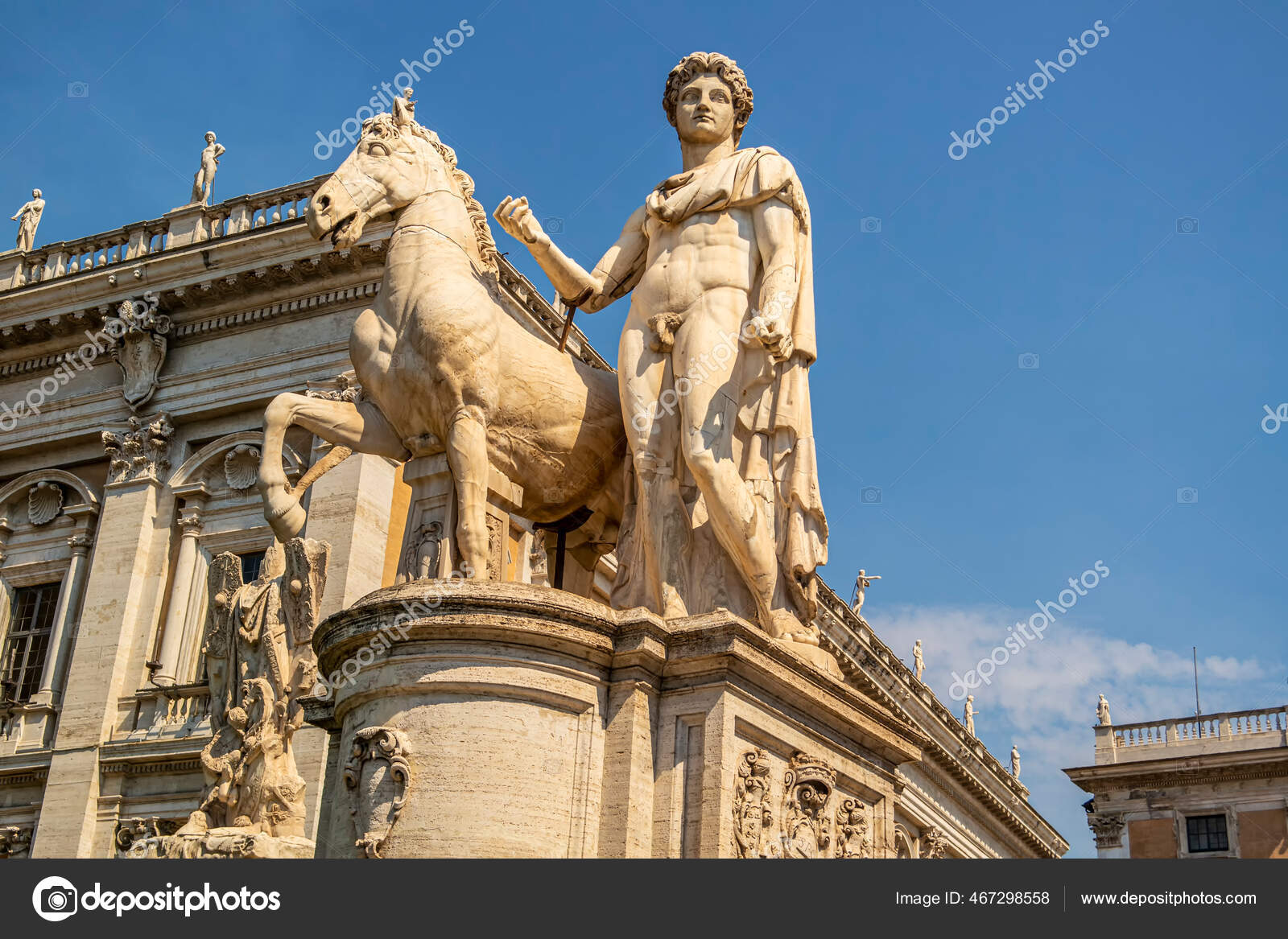 Dioscuri Statue Located Campidoglio Rome Lazio Italy Stock Photo by ...