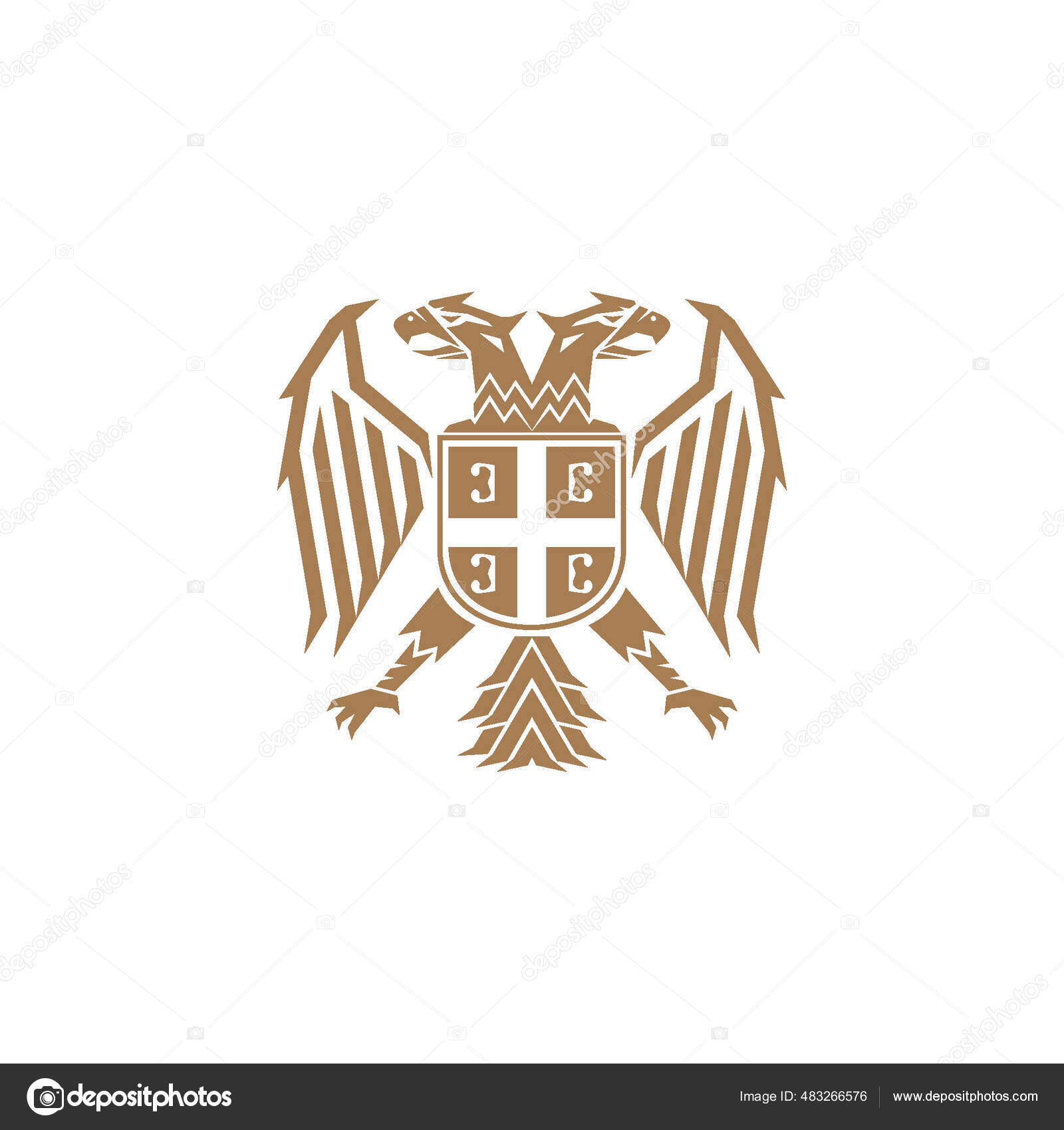 Serbian Eagle Gold Color Logo Vector Stock Vector by ©artfine77 483266576
