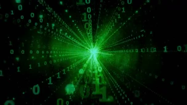 Digital information explosion in cyberspace, binary streams flying at ...