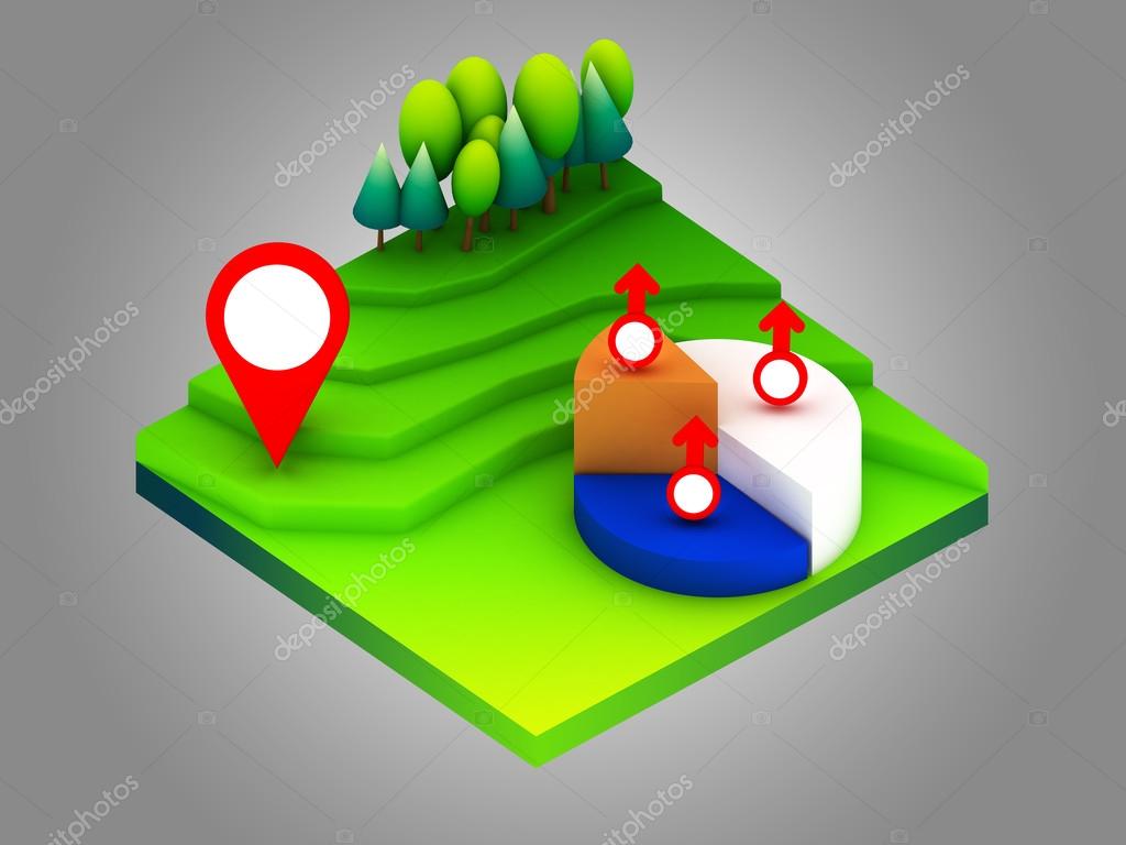 Landscape concept isometric infographic,showing data analytics Stock ...