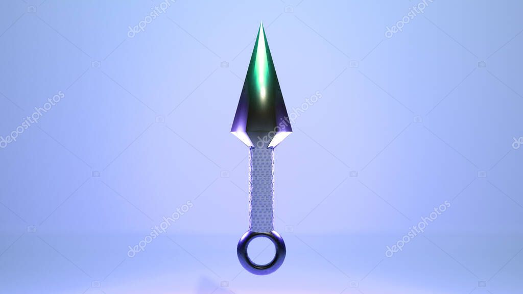 Ilustración de representación 3D de kunai ninja para web y plantilla de ...