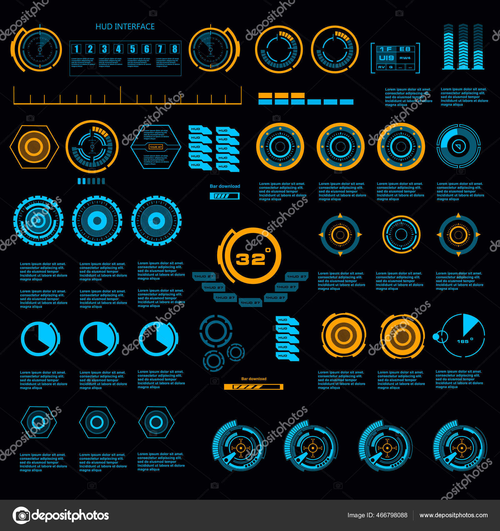 Futuristic Blue Virtual Graphic Touch User Interface Stock Vector By ©palermo89 466798088