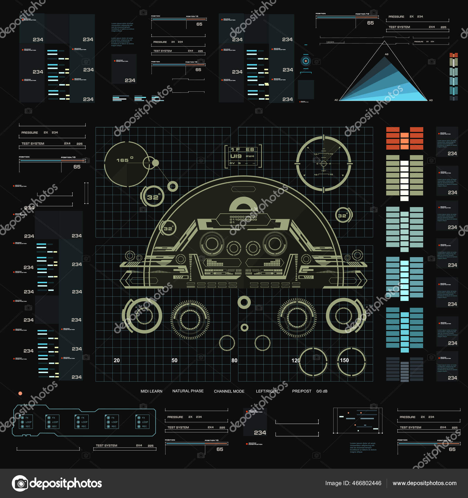 Futuristic Blue Virtual Graphic Touch User Interface Stock Vector By ©palermo89 466802446