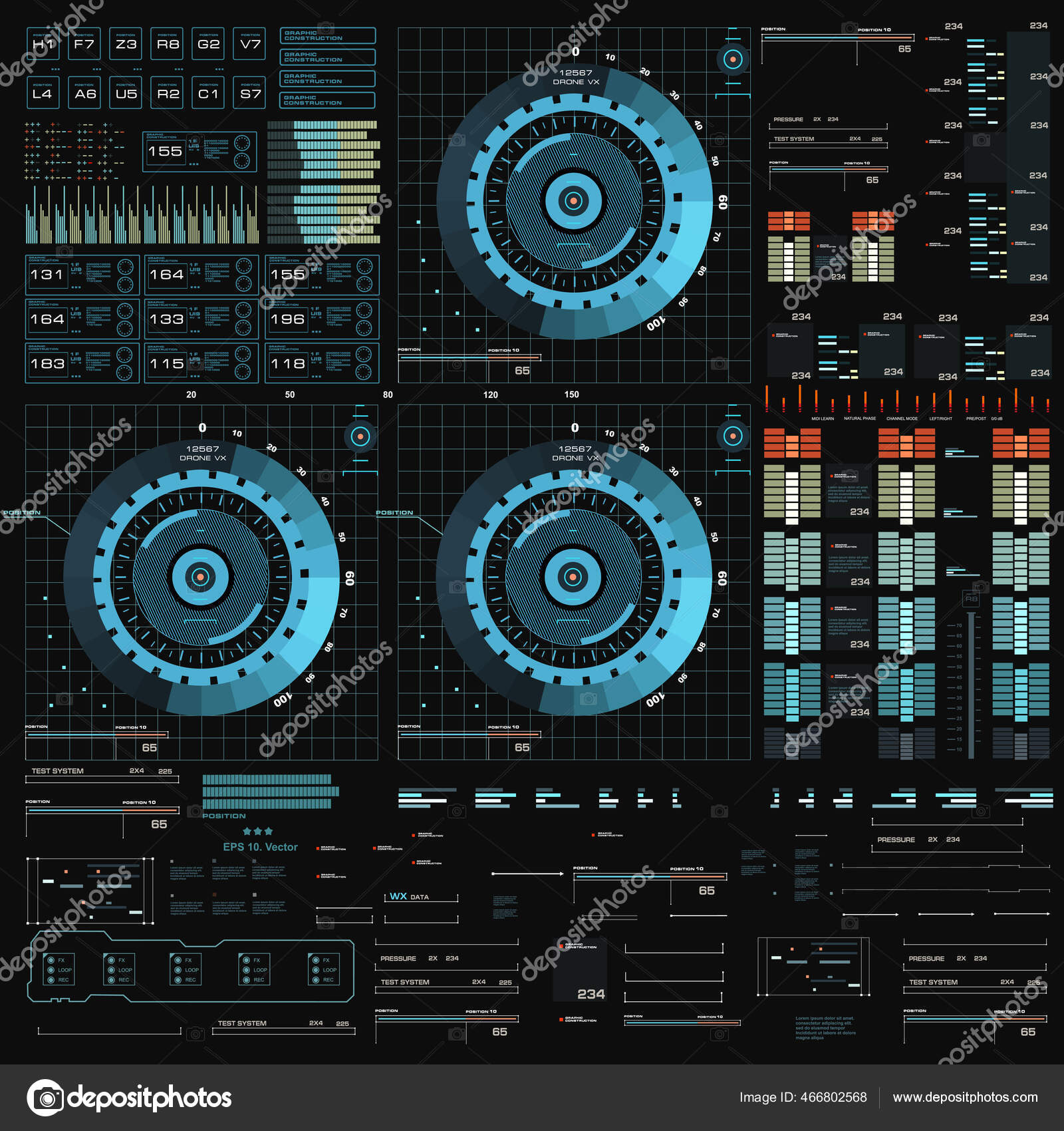 Futuristic Blue Virtual Graphic Touch User Interface Stock Vector By ©palermo89 466802568