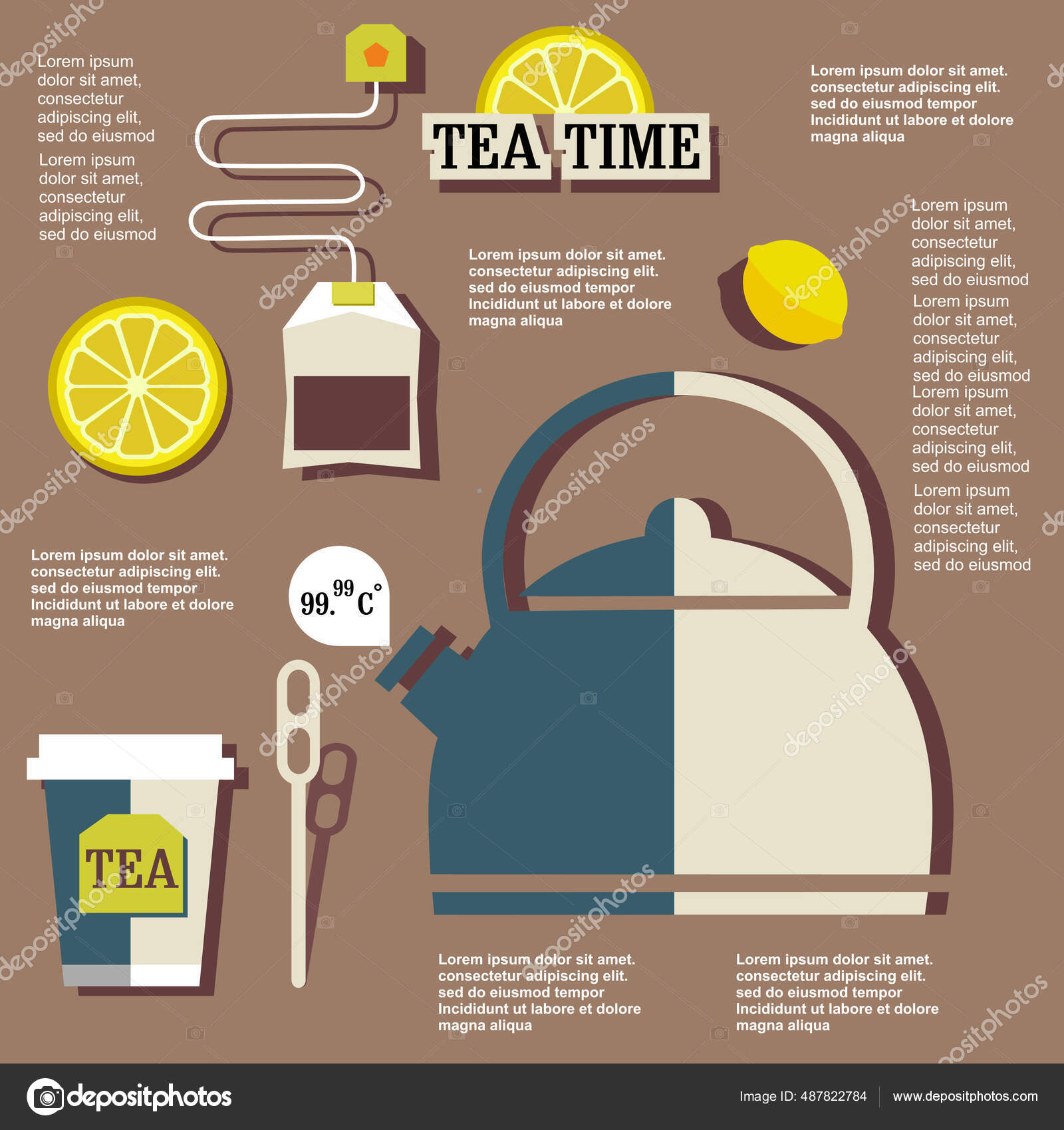 Lemon Teatimes Business Drink Vector Symbol Cup Template Elements ...