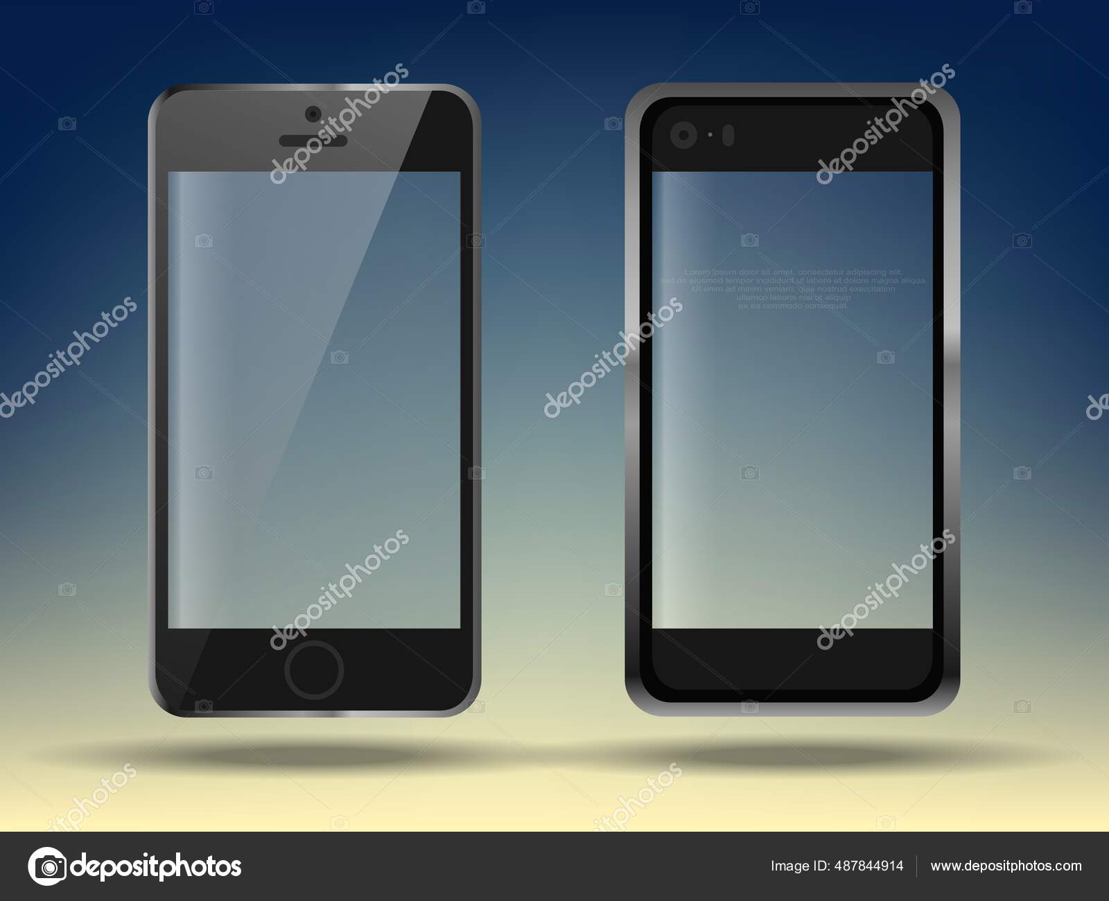 Realistic Set Mobiles Smartphone Transparent Background Realistic Smart ...