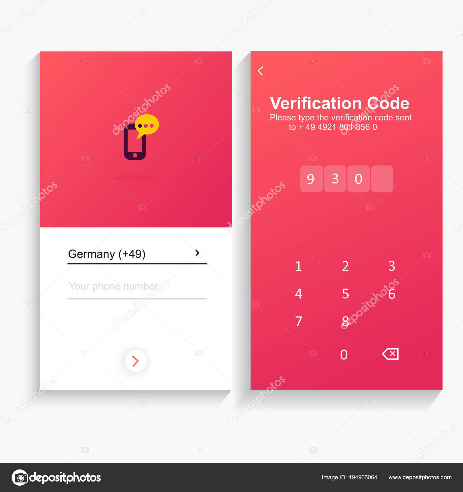 The process of checking the code by phone number. Authorization ...