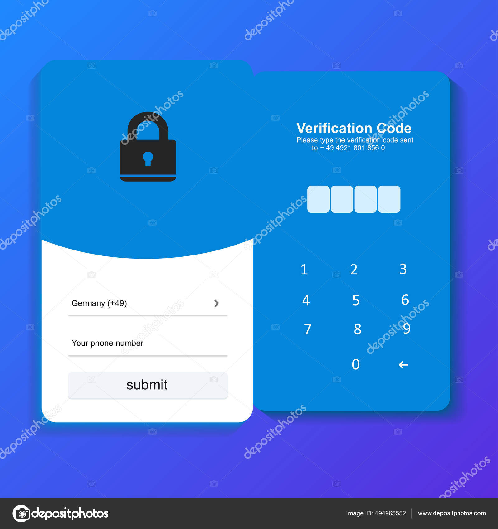 The process of checking the code by phone number. Authorization ...