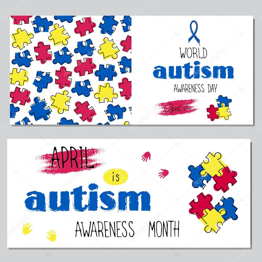 Autism awareness set of banners Stock Vector Image by ©Julia_Khimich ...
