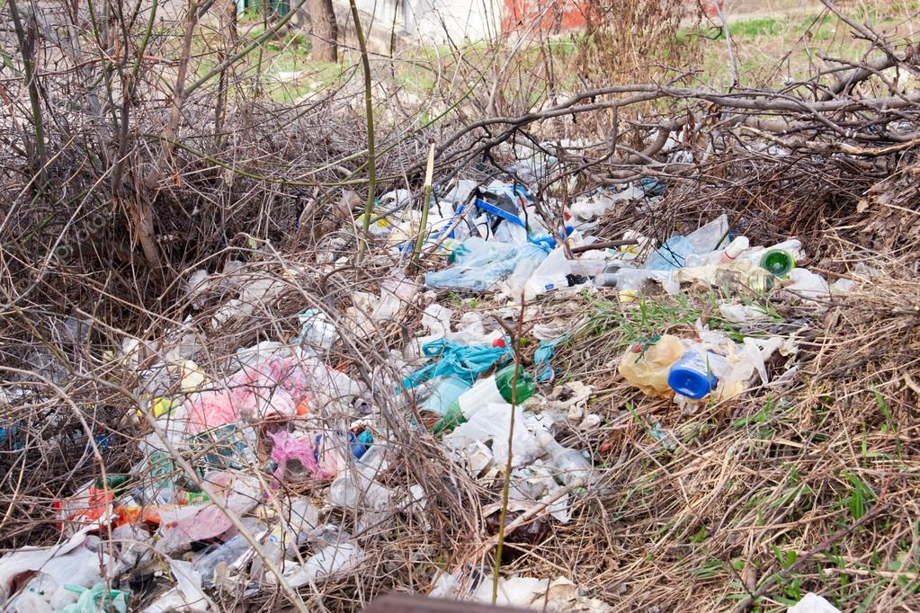 Dump garbage on the street as a background Stock Photo by ...