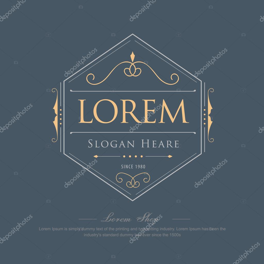Florece caligrafía elegante lujo logos plantilla Vector de stock ...