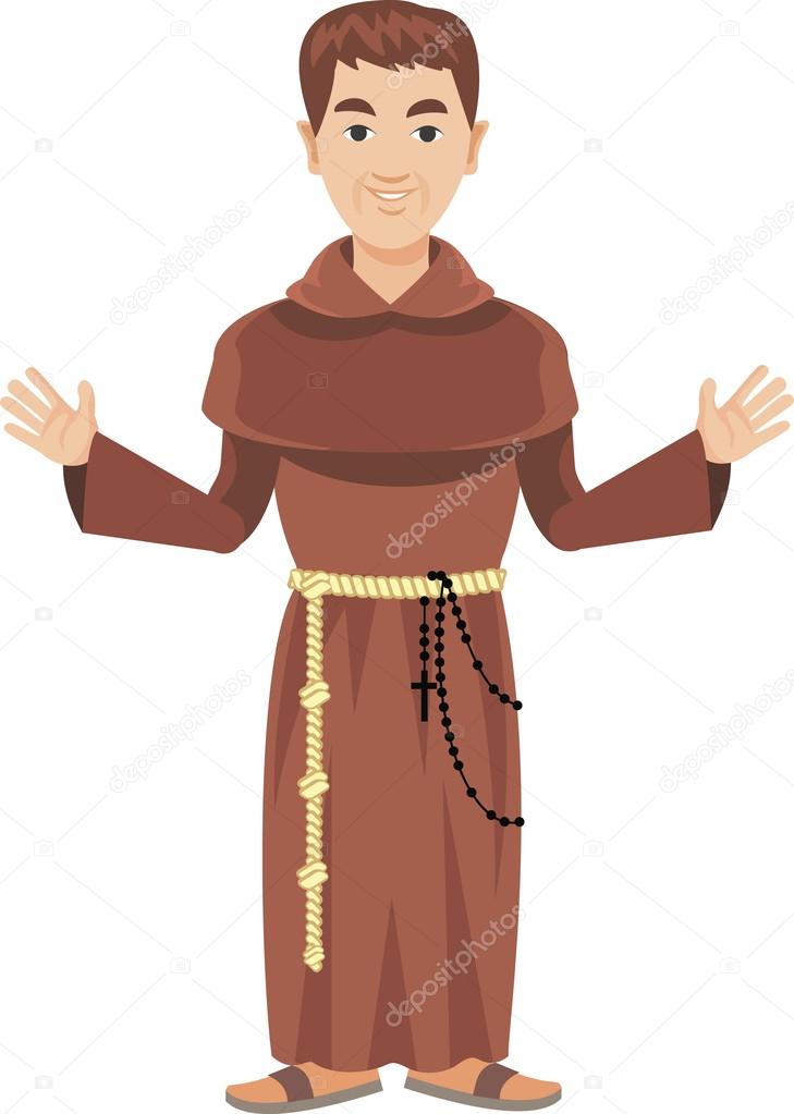 monje franciscano — Archivo Imágenes Vectoriales © amid999 #86322086