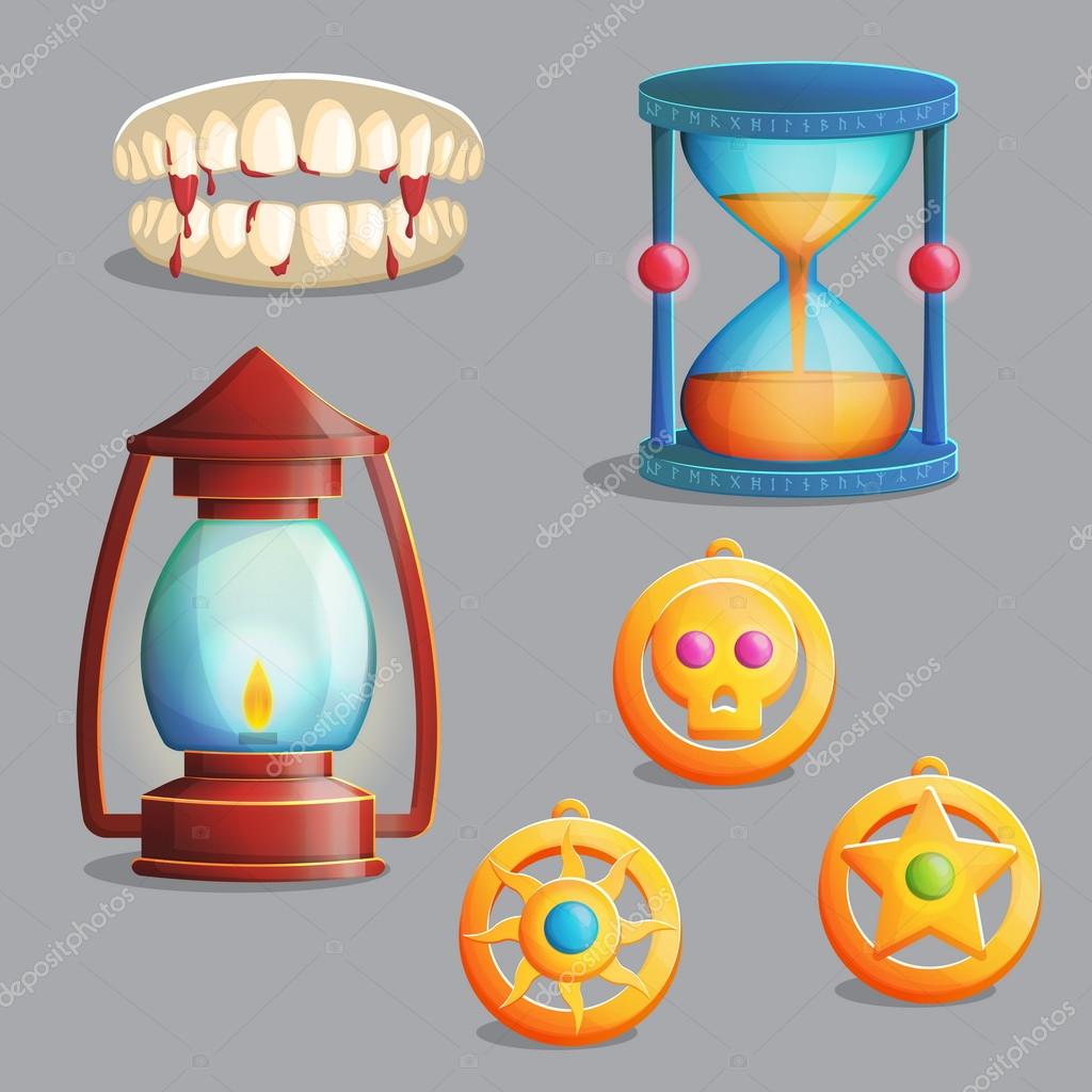 Magic equipment items for game design — Stock Vector © Medeja #120864532