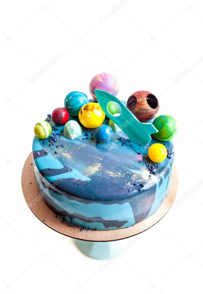 Birthday cake with chocolate planets Stock Photo by ©antonina.latayko ...