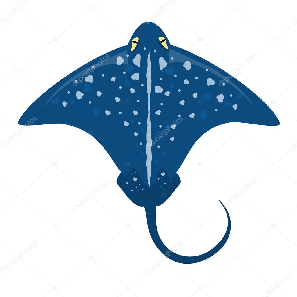 ilustración vectorial de una raya marina aislada sobre un fondo blanco 2023