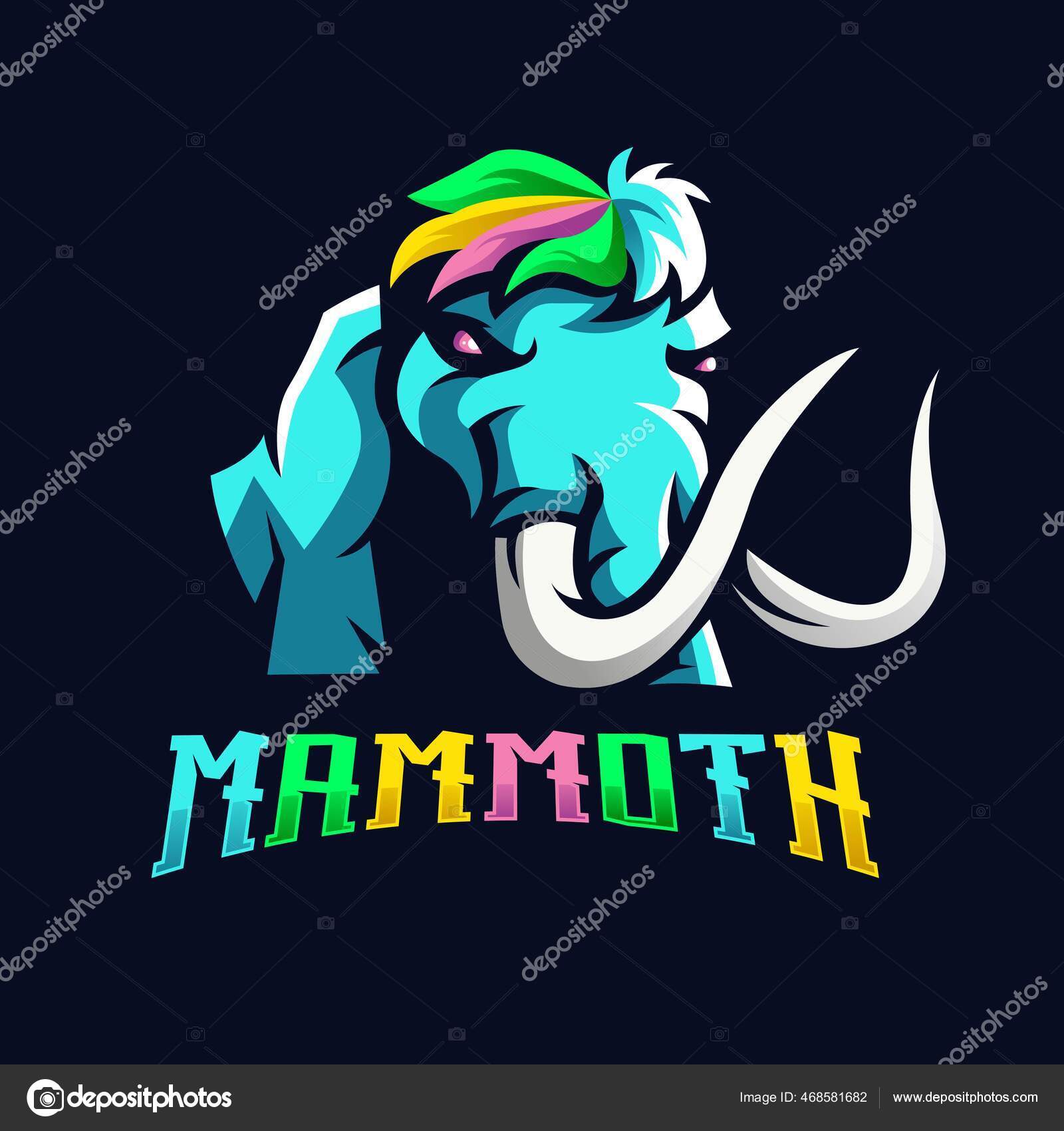 Mamut Mascota Logo Diseño Vector Con Estilo Lgbt Vector de stock ...