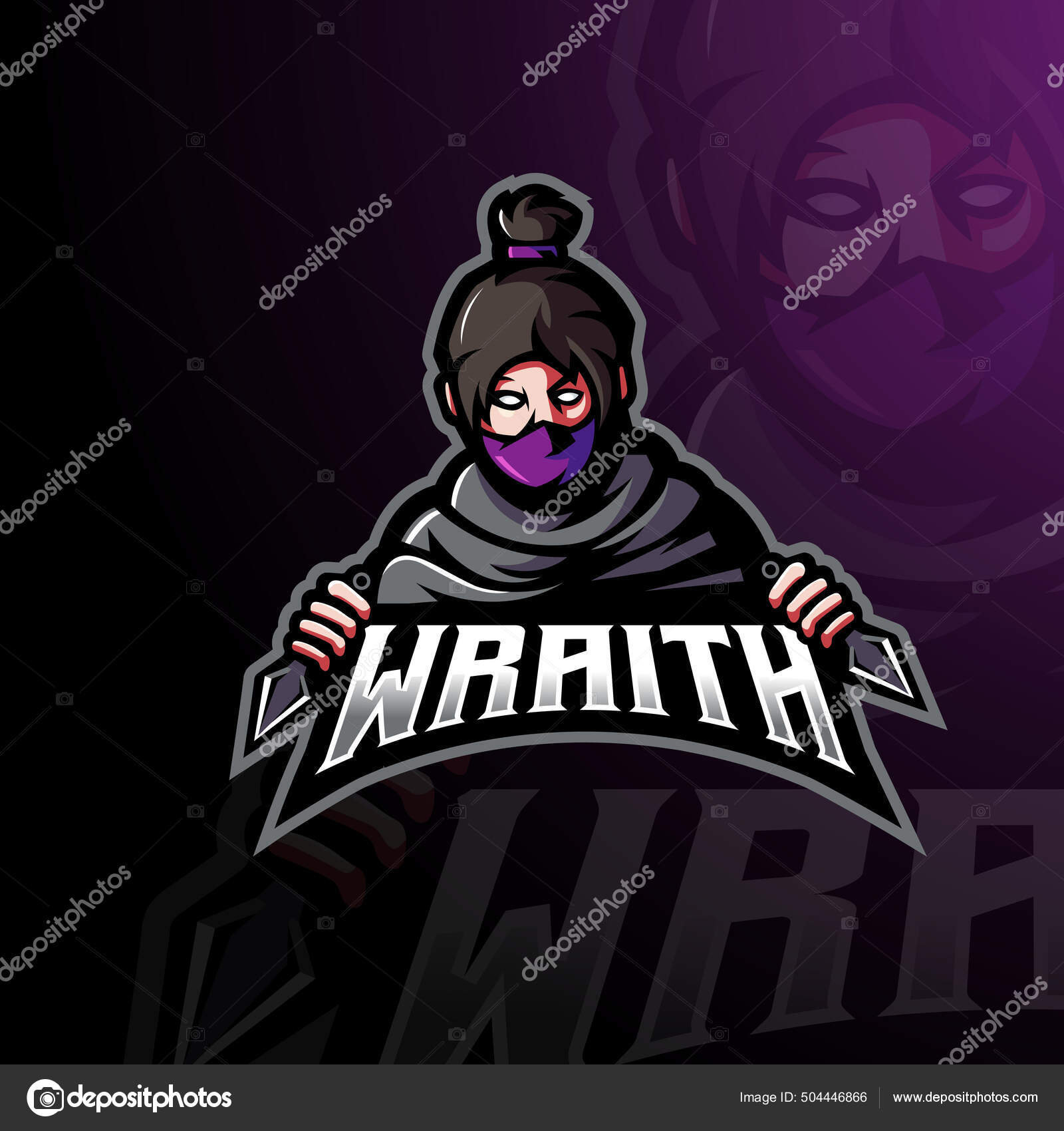 Apex Gaming Character Mascot Design Wraith Mascot Logo Esport Gaming ...
